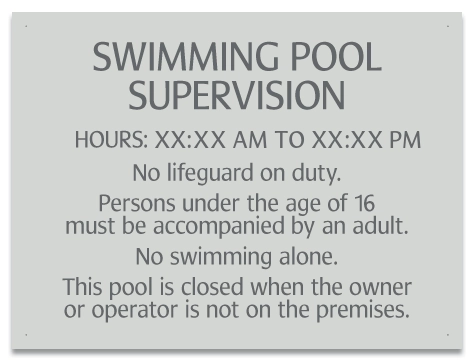 New Jersey Swimming Pool Supervision Sign | MultiHousingSigns.Com